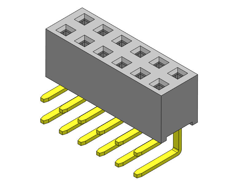 2.54mm Dual Row R/A Dip TYPE PCB Header Connector 2*2PIN To 2*40PIN